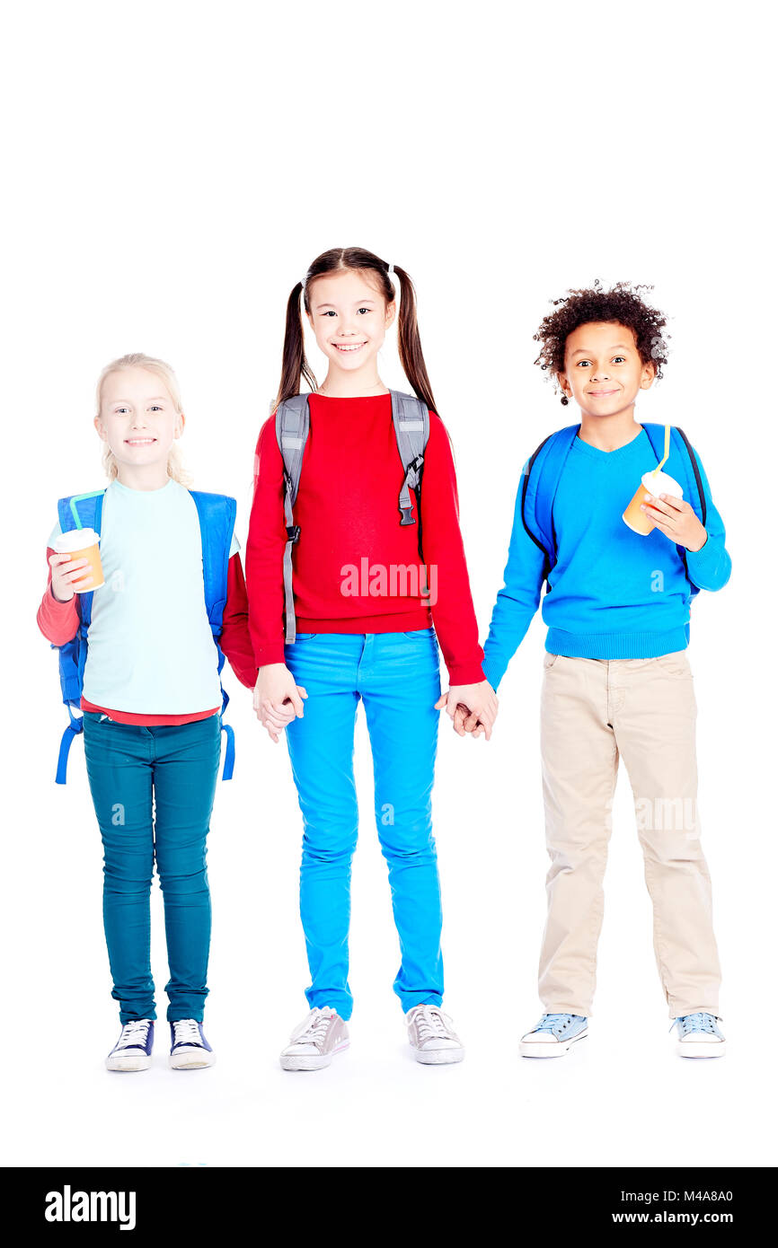 Smiling friends boy girl child hi-res stock photography and images - Alamy