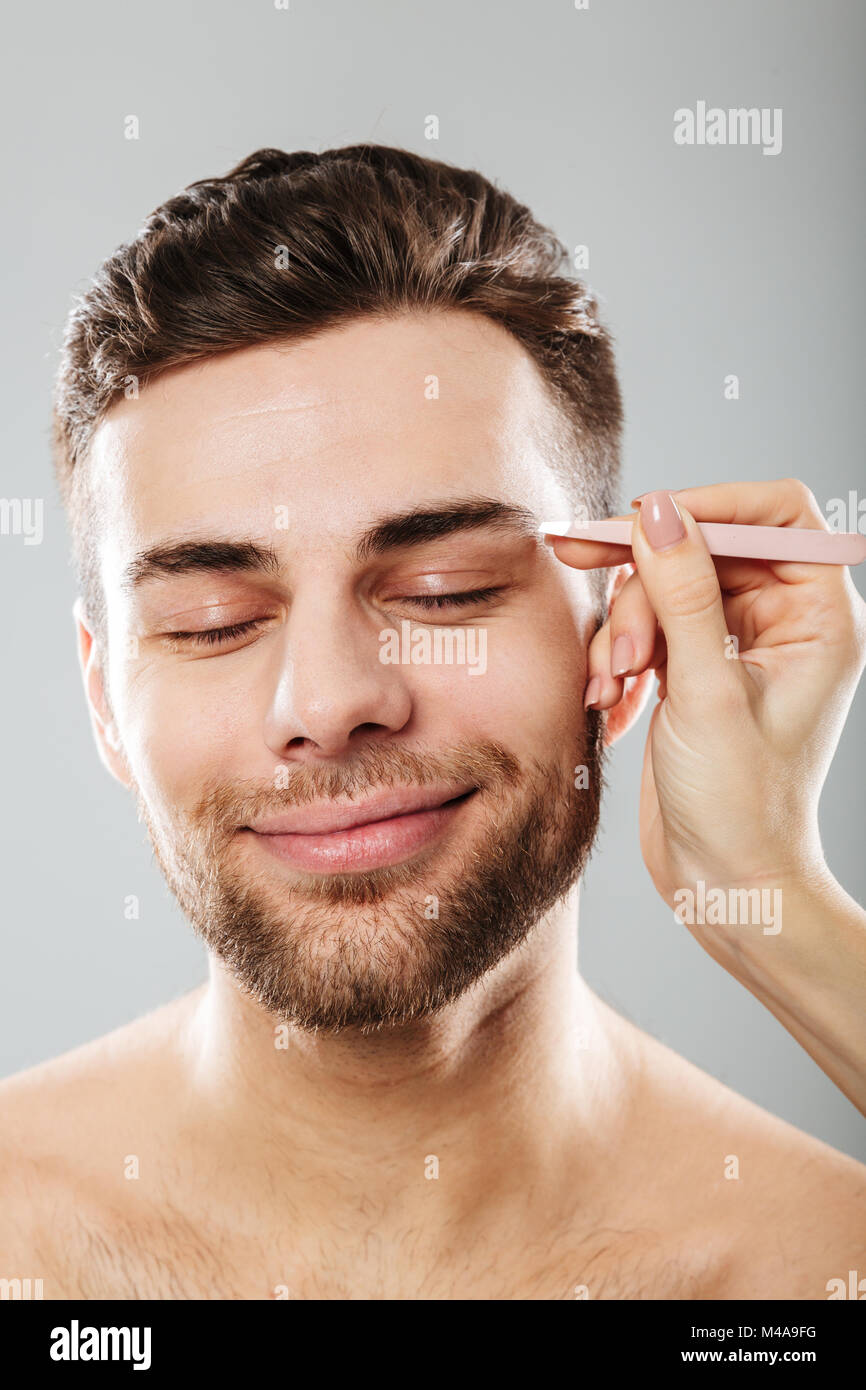 Eyebrow treatment man hi-res stock photography and images - Alamy
