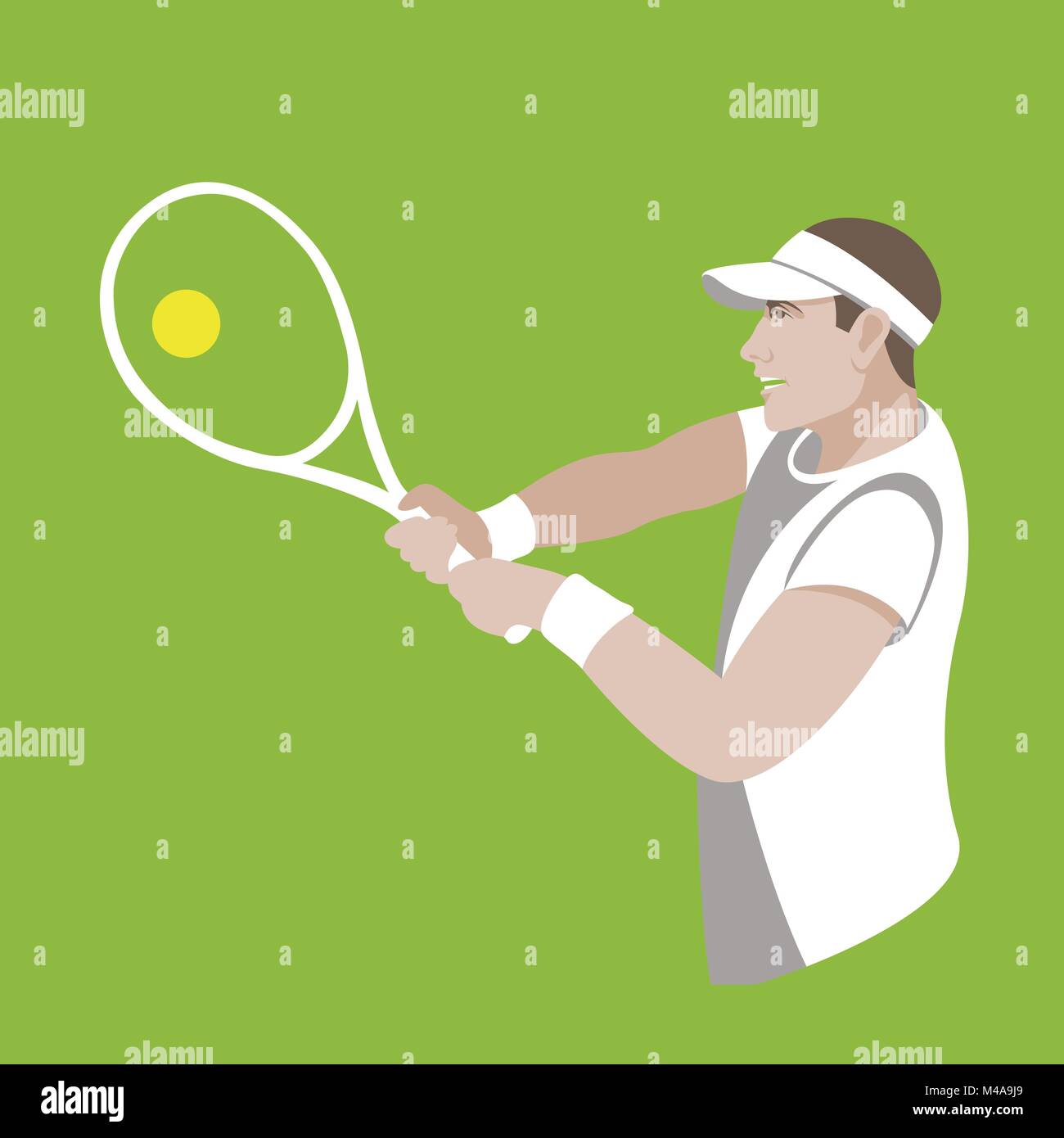 tennis player vector illustration flat style profile view Stock Vector ...