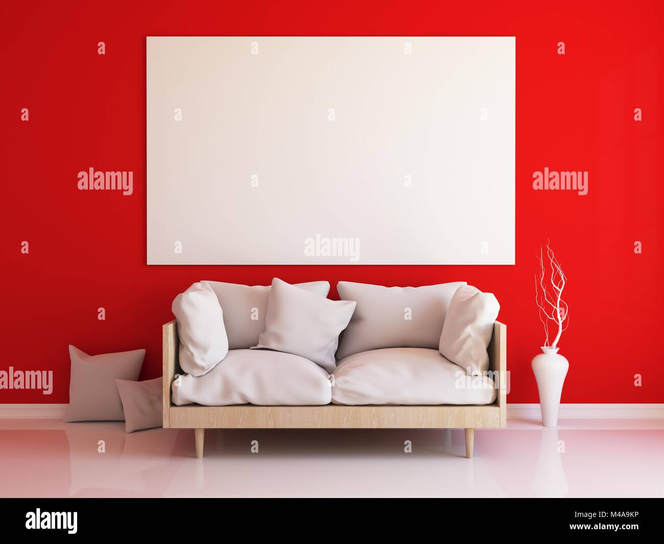 Interior mockup 3d Stock Photo - Alamy