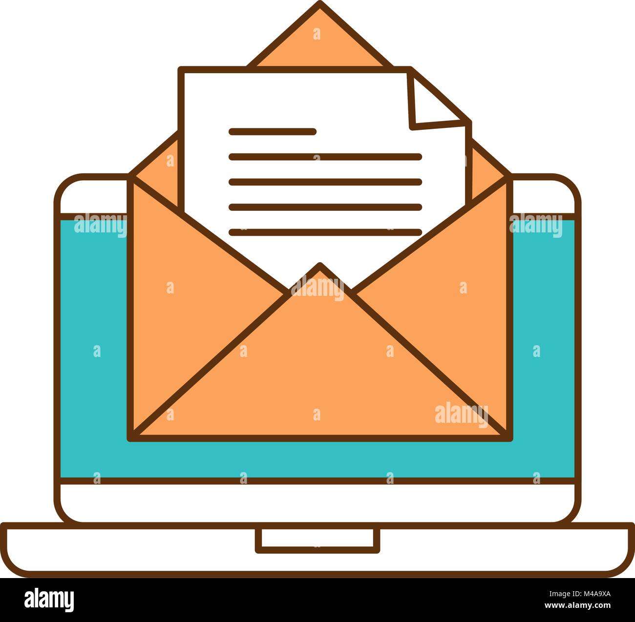 laptop computer with envelope Stock Vector Image & Art - Alamy
