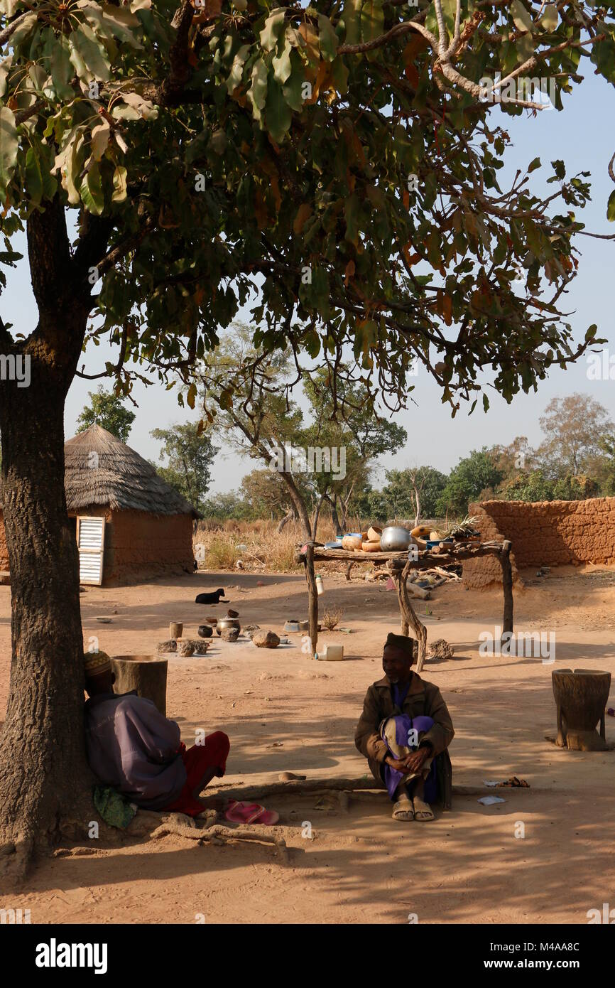 Men sit in the shade under a tree Stock Photo - Alamy