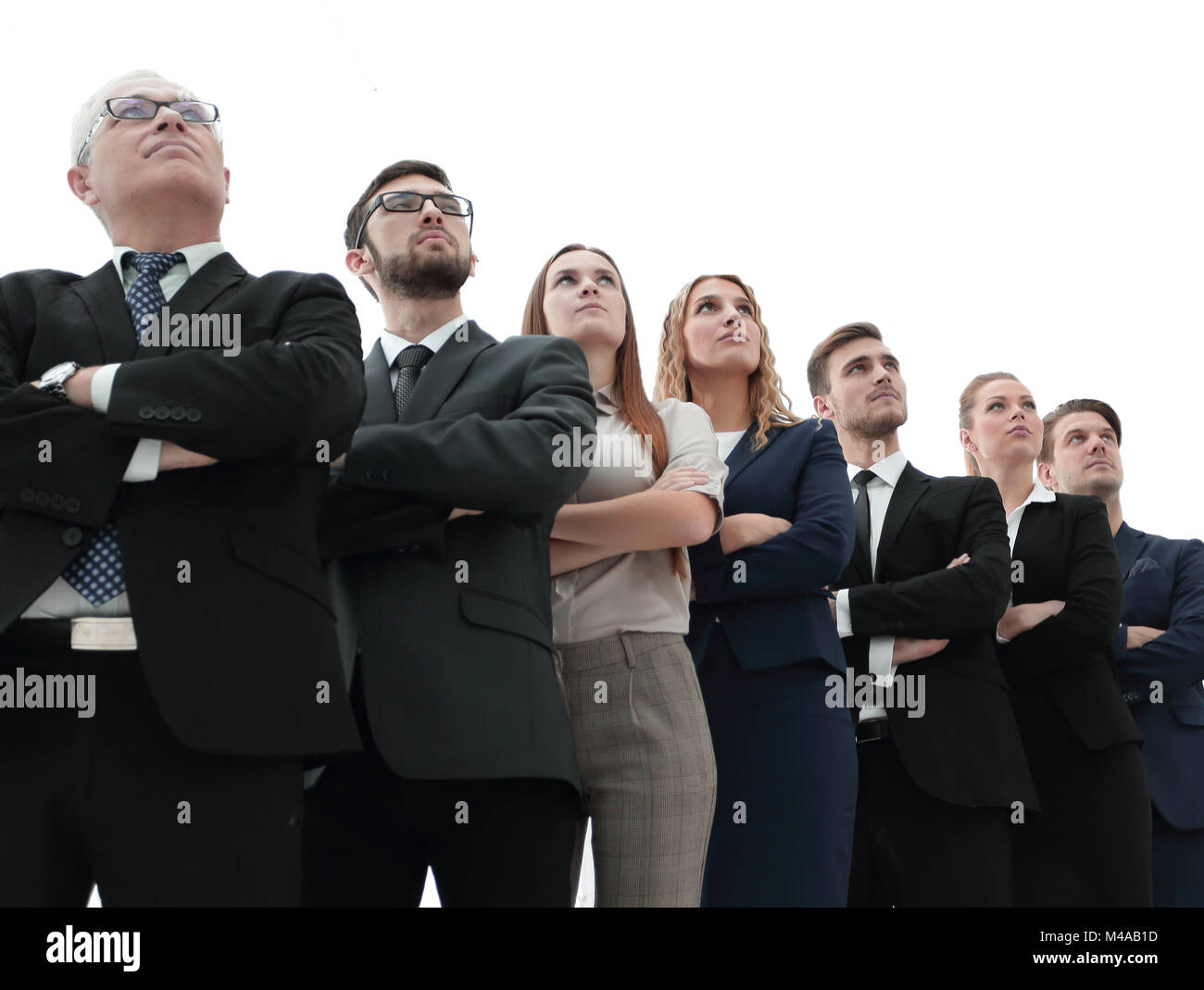 bottom view. successful business team standing together Stock Photo - Alamy