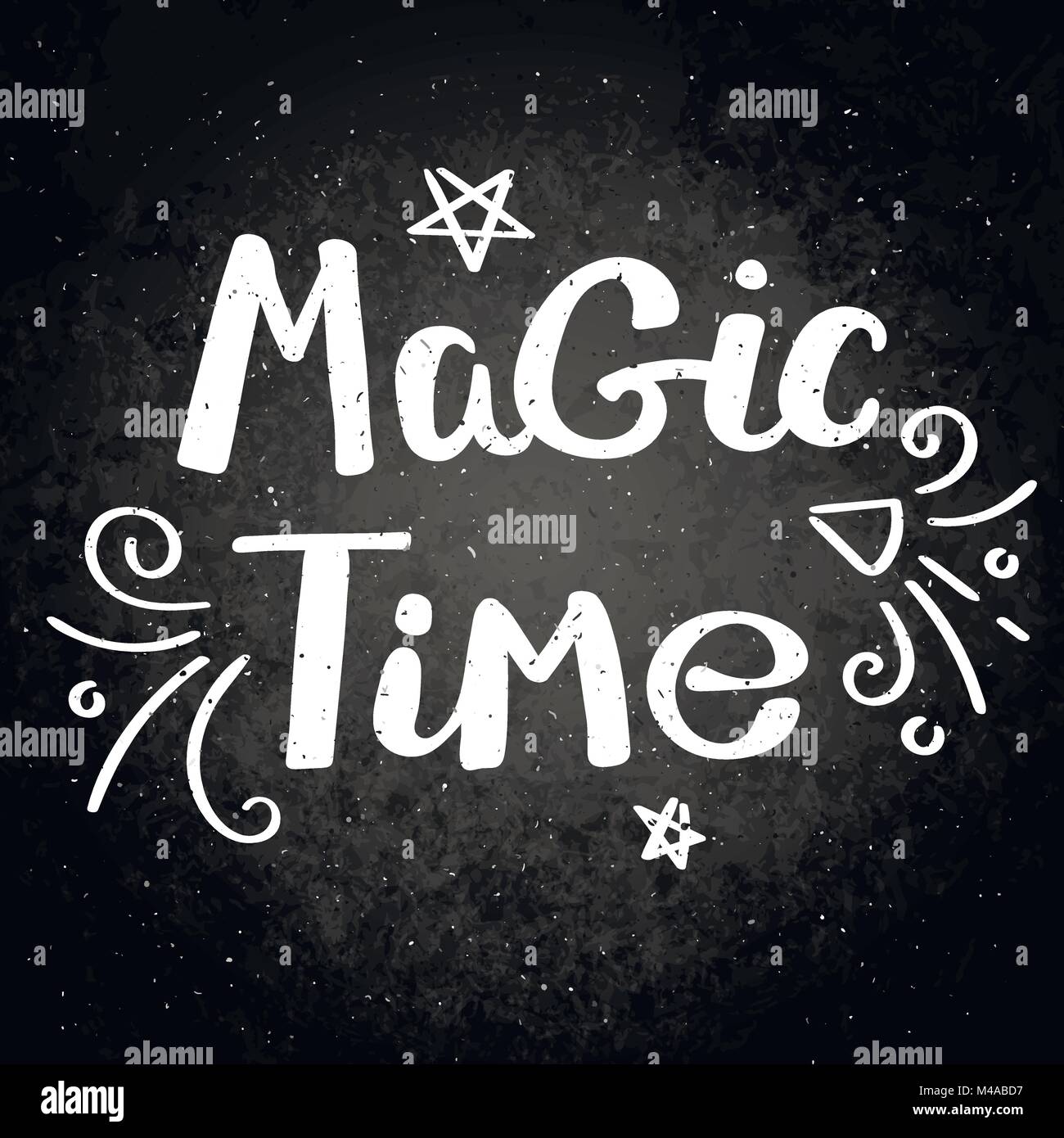 Magic time. Hand drawn vector lettering phrase. Modern motivating ...