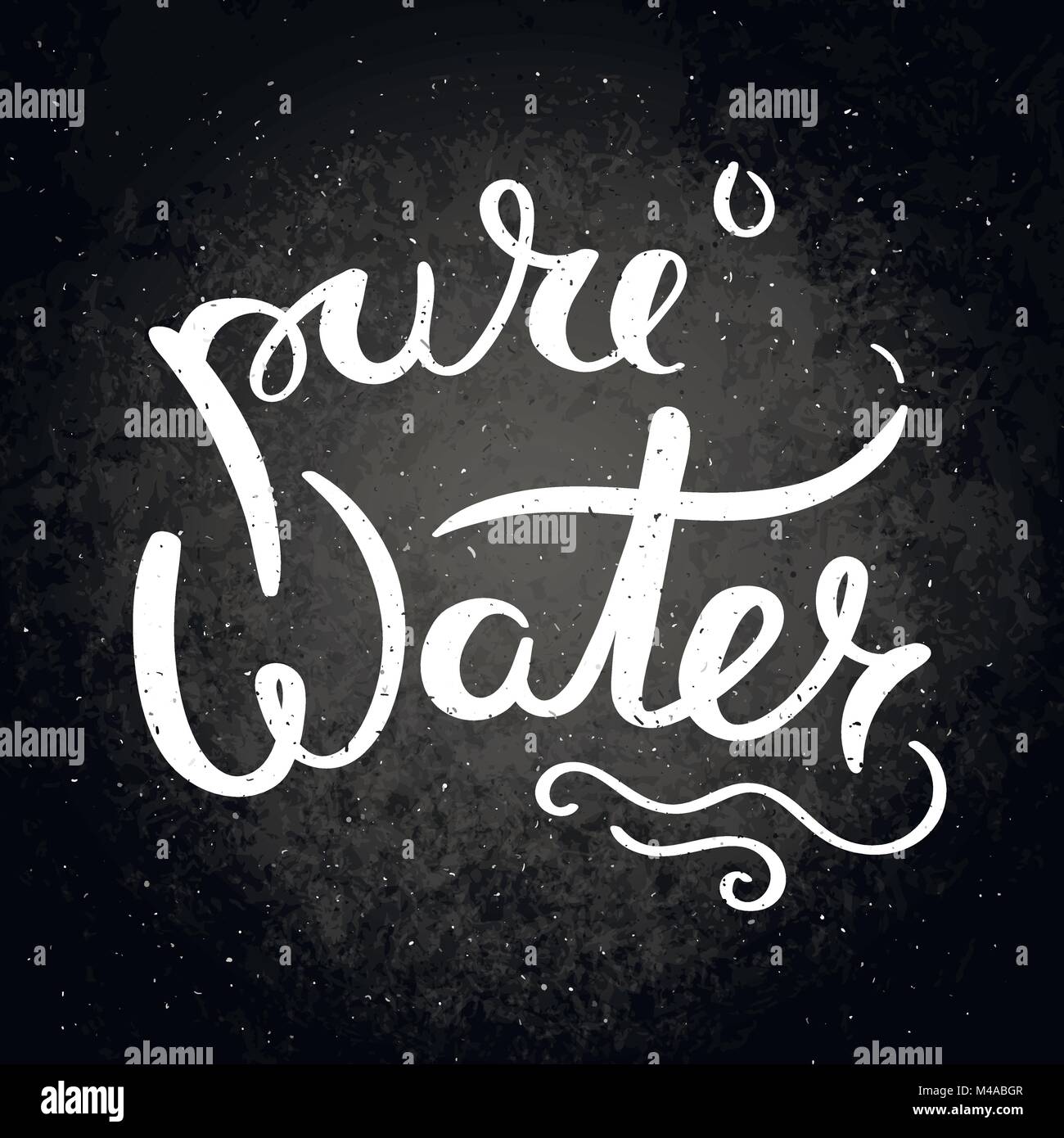 Pure water. Hand drawn vector lettering phrase. Modern motivating ...