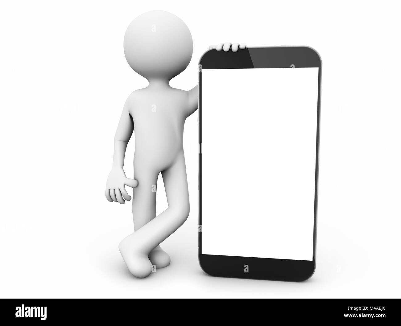 render of a man with an smart phone Stock Photo - Alamy