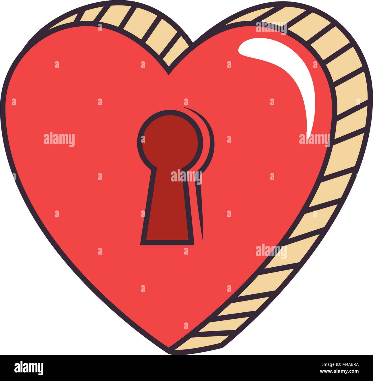 heart love sticker art with key hole Stock Vector Image & Art - Alamy