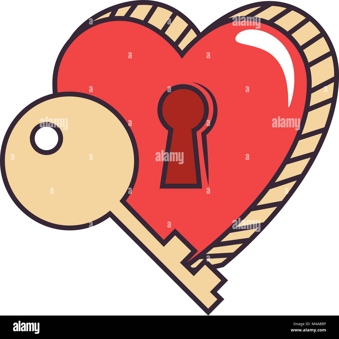 heart love sticker art with key hole Stock Vector Image & Art - Alamy