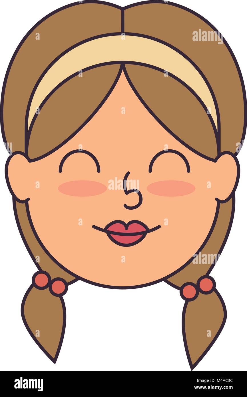 cute little girl head character Stock Vector Image & Art - Alamy