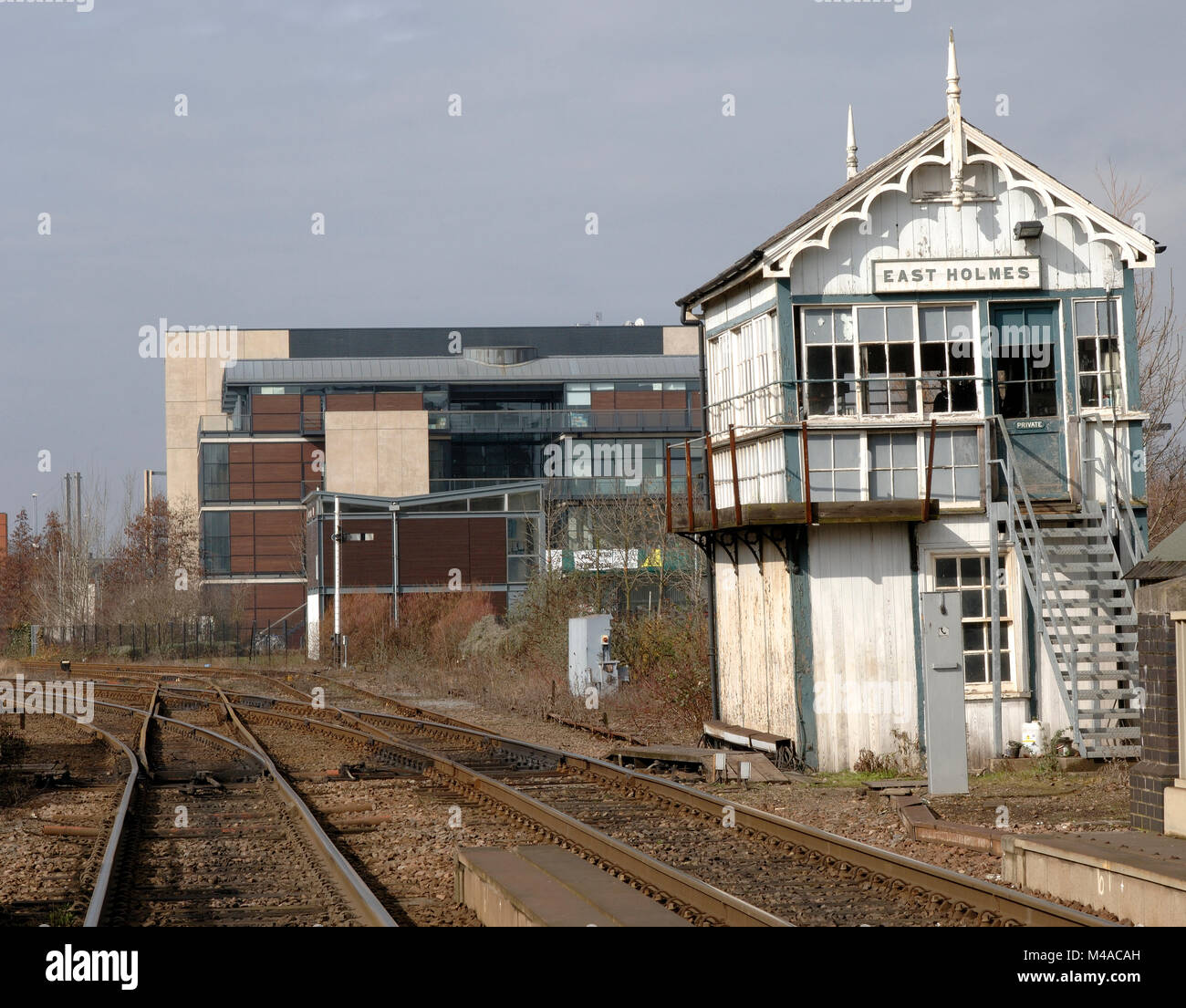 East Holmes railway signal box, Lincoln, Lincolnshire, England, UK ...