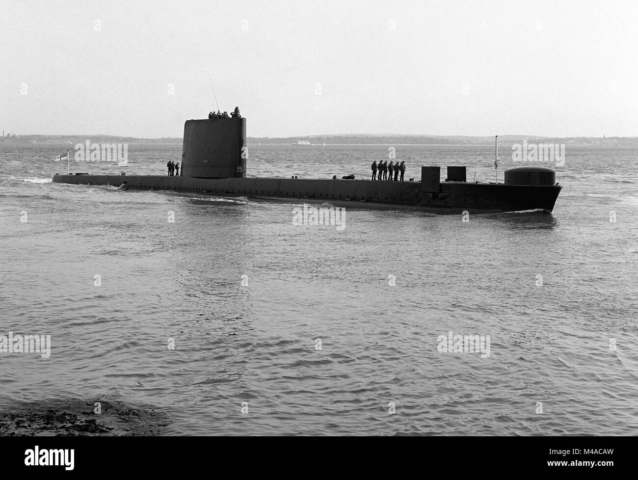 S07 HMS Sealion a Royal Navy Porpoise class submarine in the Solent ...