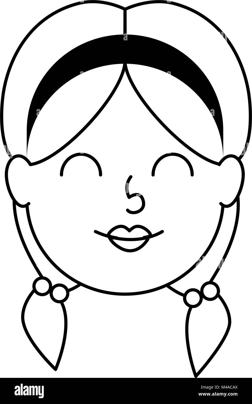 cute little girl head character Stock Vector Image & Art - Alamy