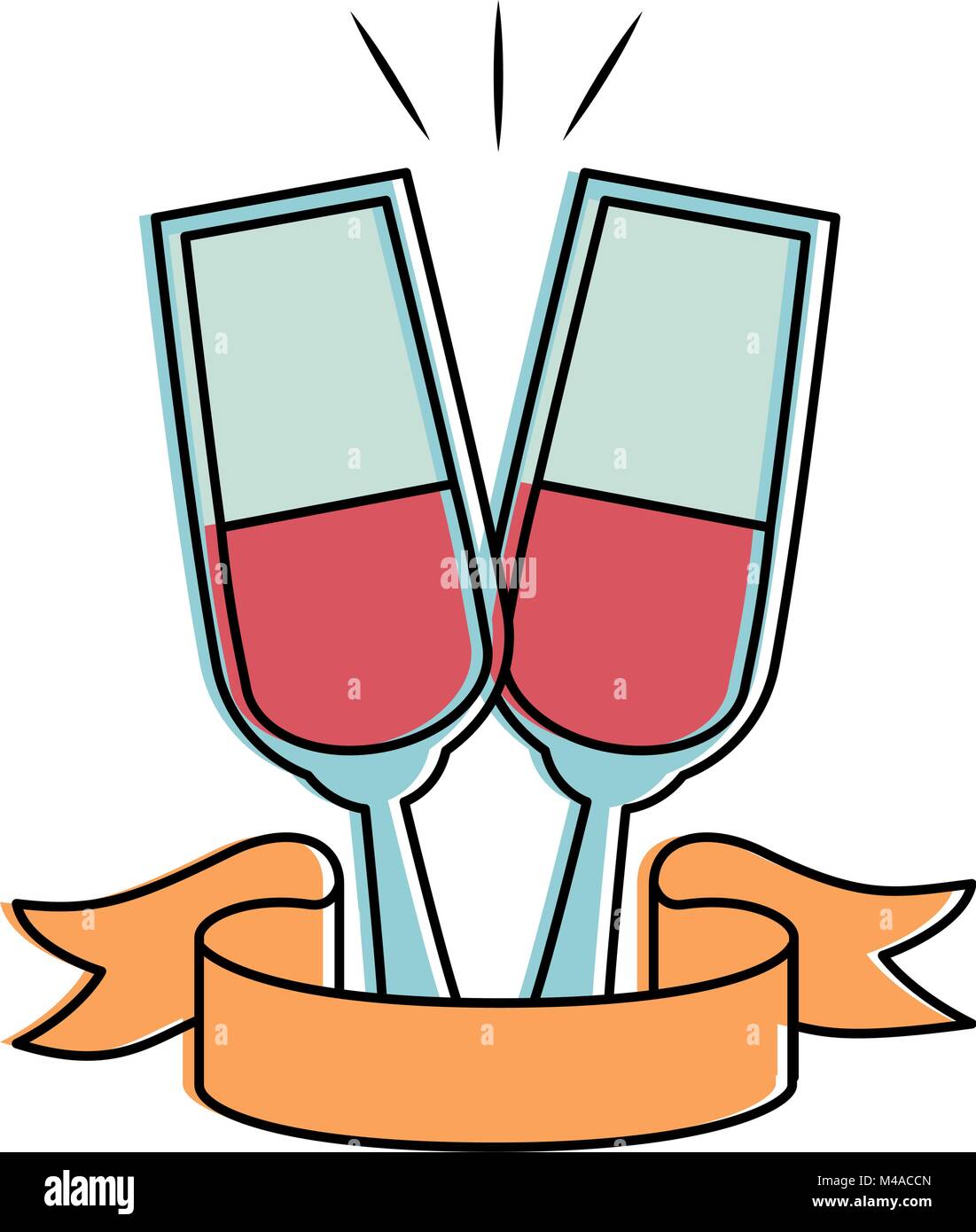champagne cups with ribbon Stock Vector Image & Art - Alamy