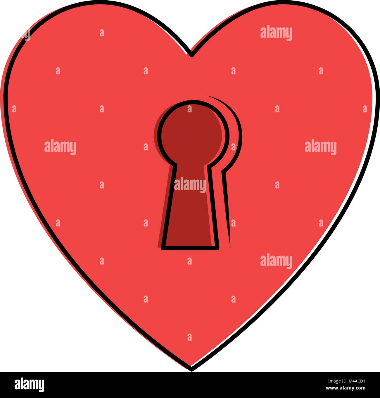 heart love sticker art with key hole Stock Vector Image & Art - Alamy