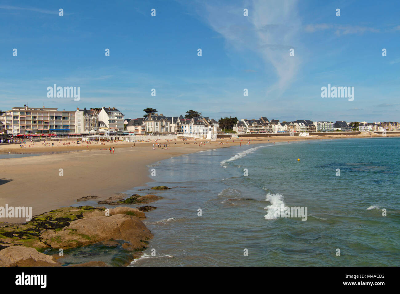 Quiberon (Brittany, north-western France): beach and buildings along ...