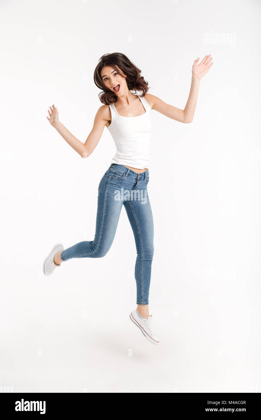 Excited Girl Jumping
