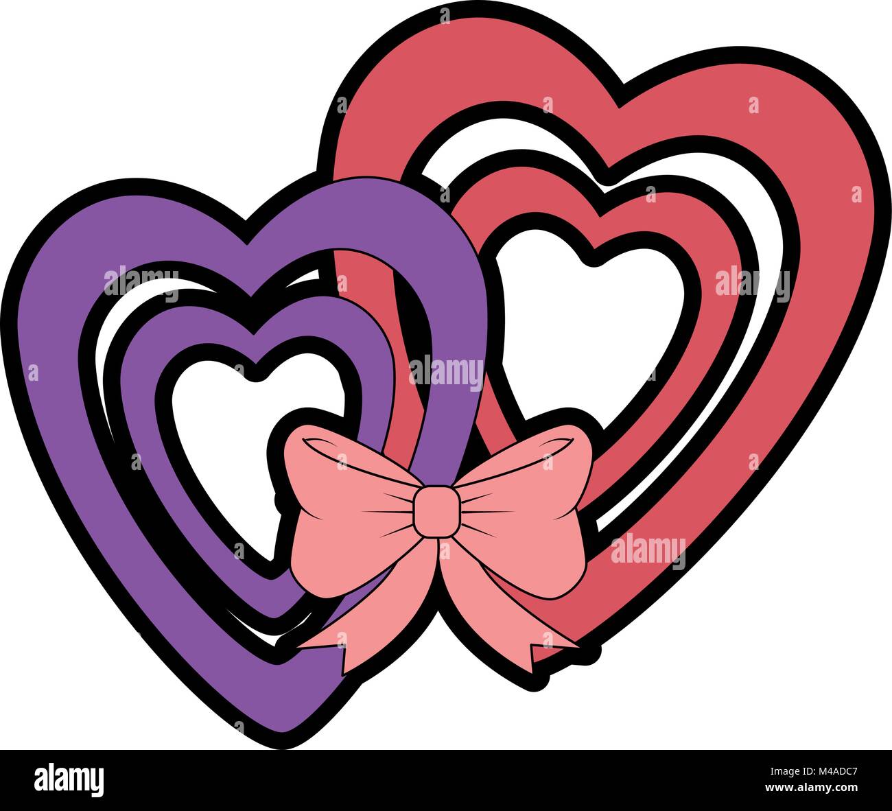 hearts love sticker art with bowntie Stock Vector Image & Art - Alamy