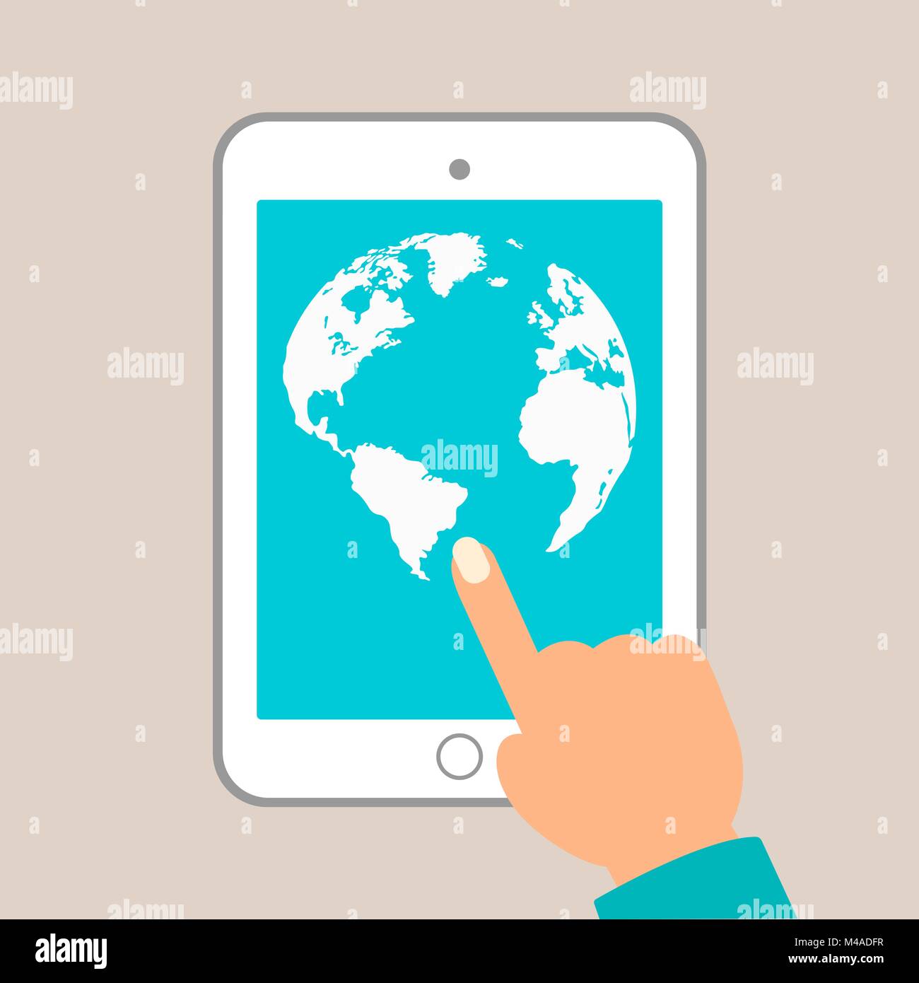 Tablet device in hands Stock Vector Images - Alamy