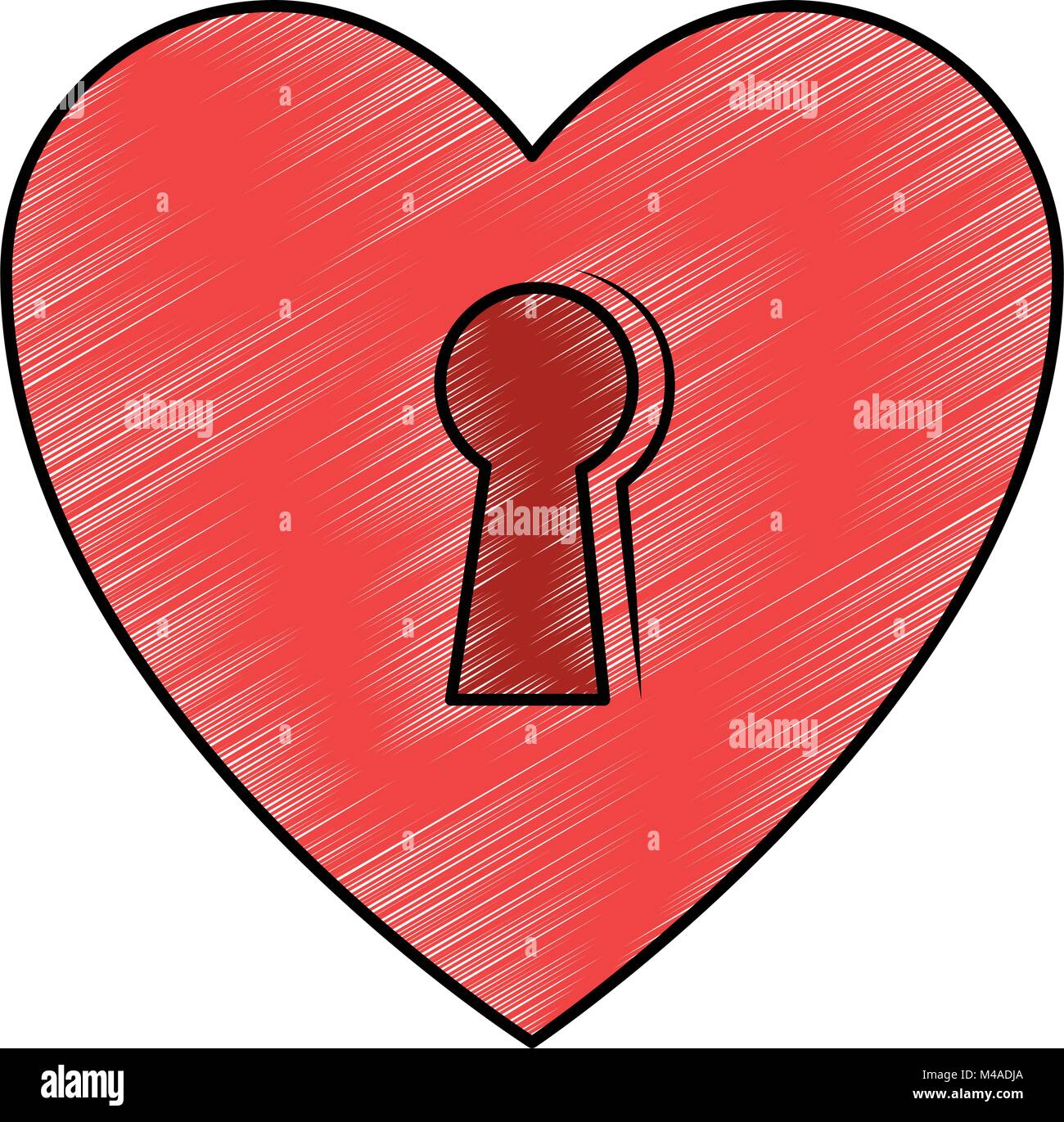 heart love sticker art with key hole Stock Vector Image & Art - Alamy