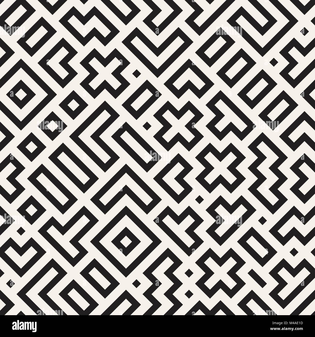 Seamless vector chaotic pattern. Randomly scattered geometric shapes ...