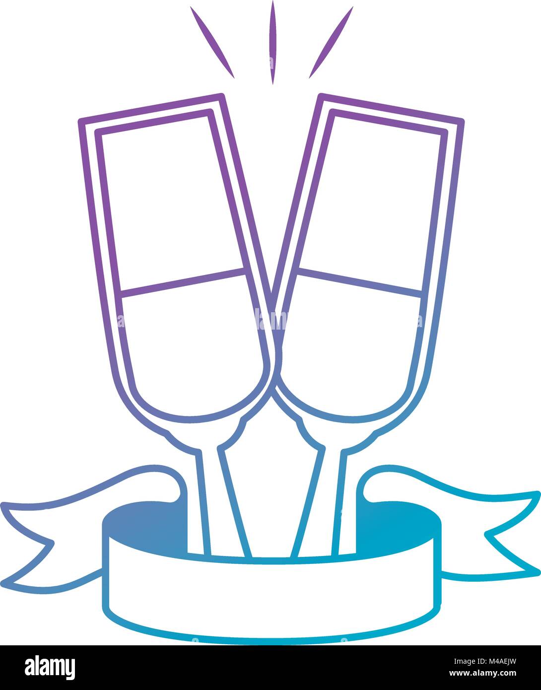 champagne cups with ribbon Stock Vector Image & Art - Alamy