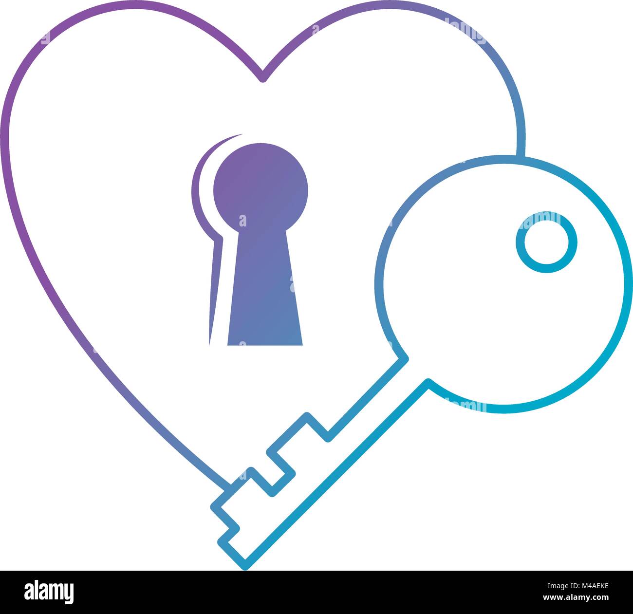 heart love sticker art with key hole Stock Vector Image & Art - Alamy