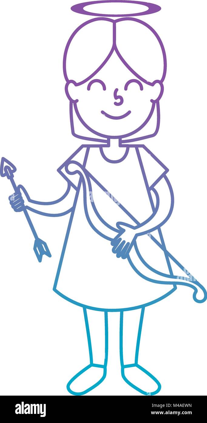 little girl angel with arch Stock Vector Image & Art - Alamy