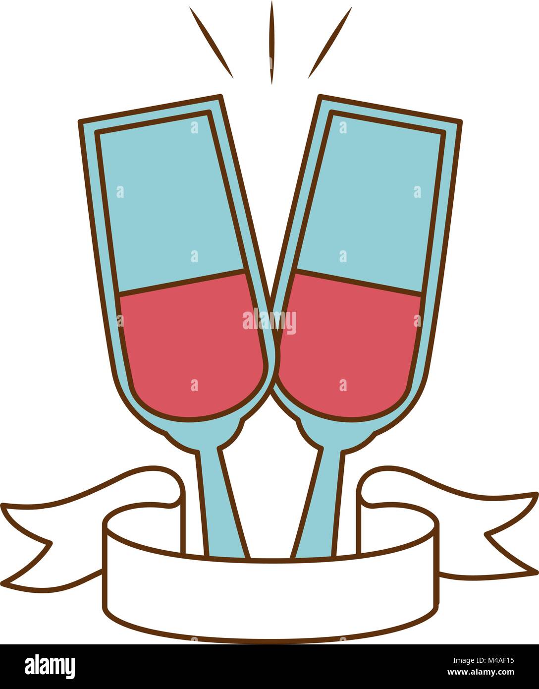 champagne cups with ribbon Stock Vector Image & Art - Alamy