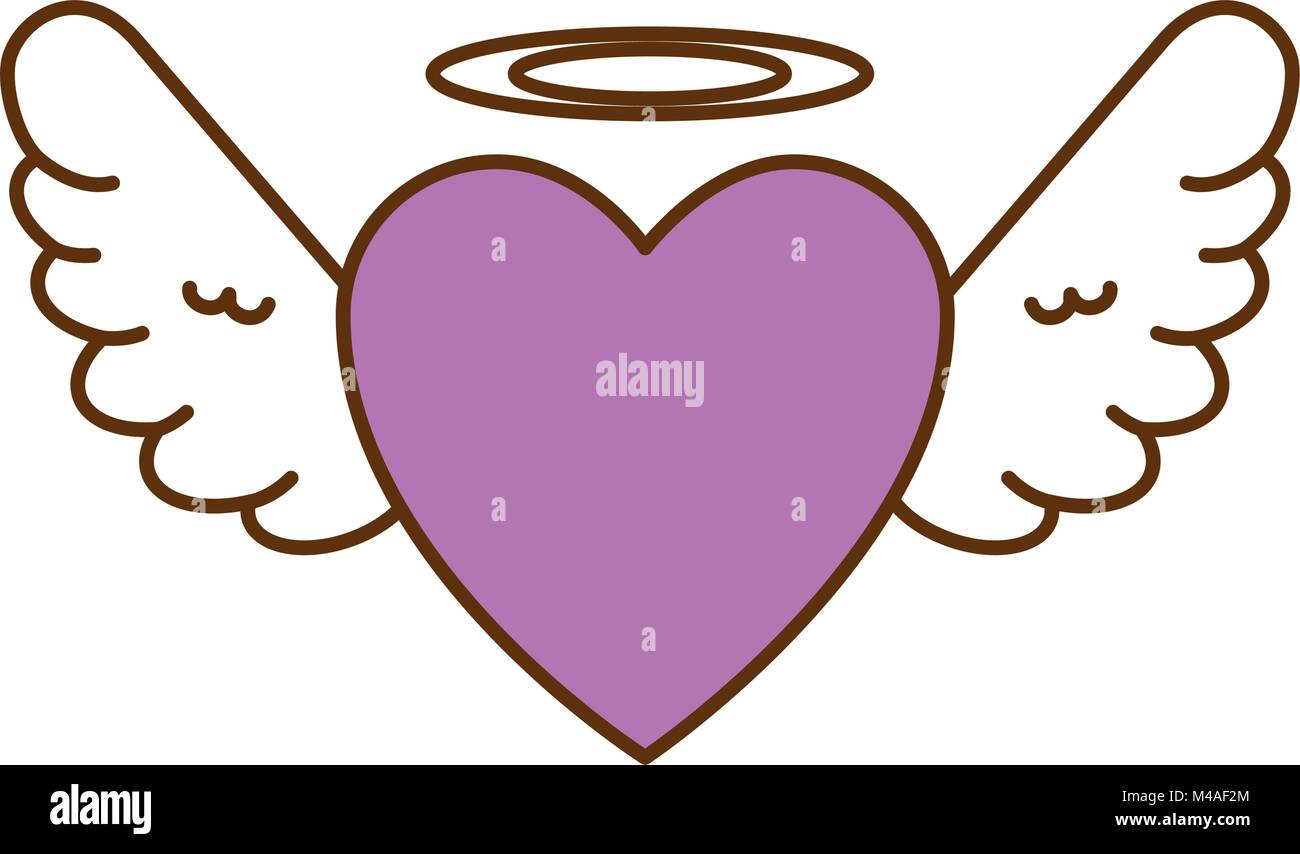 heart love sticker art with wings Stock Vector Image & Art - Alamy