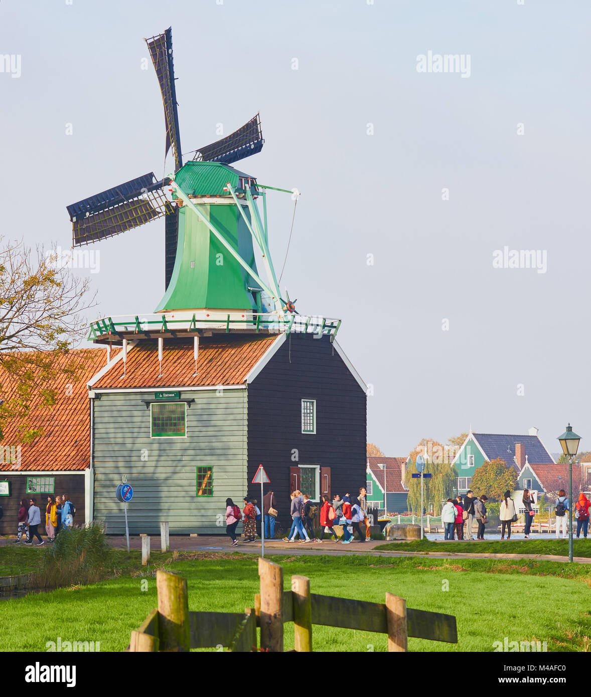 De Huisman an octagonal mustard mill, Zaanse Schans a village near ...