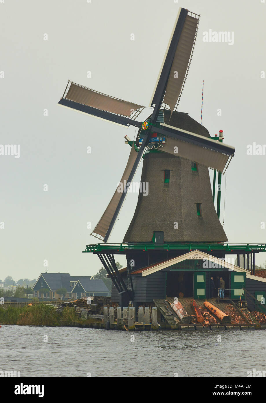 Het Jonge Schaap (The young sheep) a wooden wind powered sawmill ...