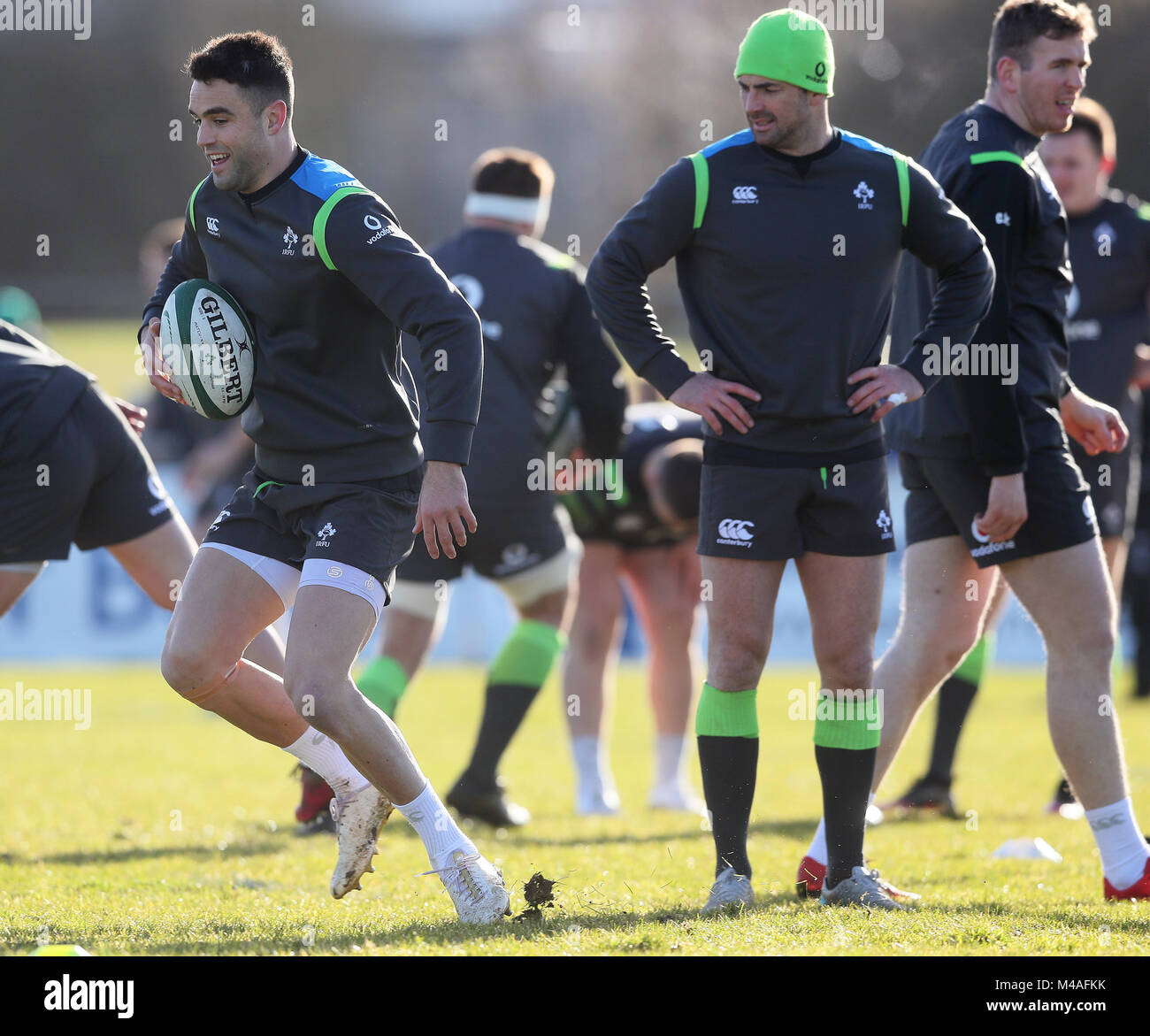 Ireland's Conor Murray (left) and Rob Kearney during a training session ...