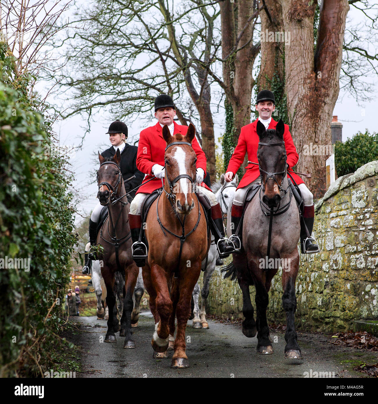 Members of the Wheatland Hunt arriving in the village of Cardington ...
