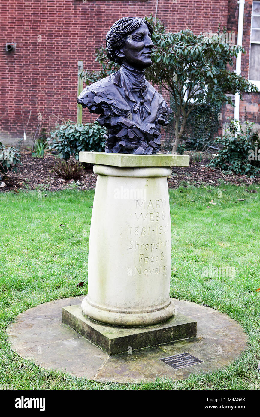 The Mary Webb sculpture in the grounds of Shrewsbury Library ...