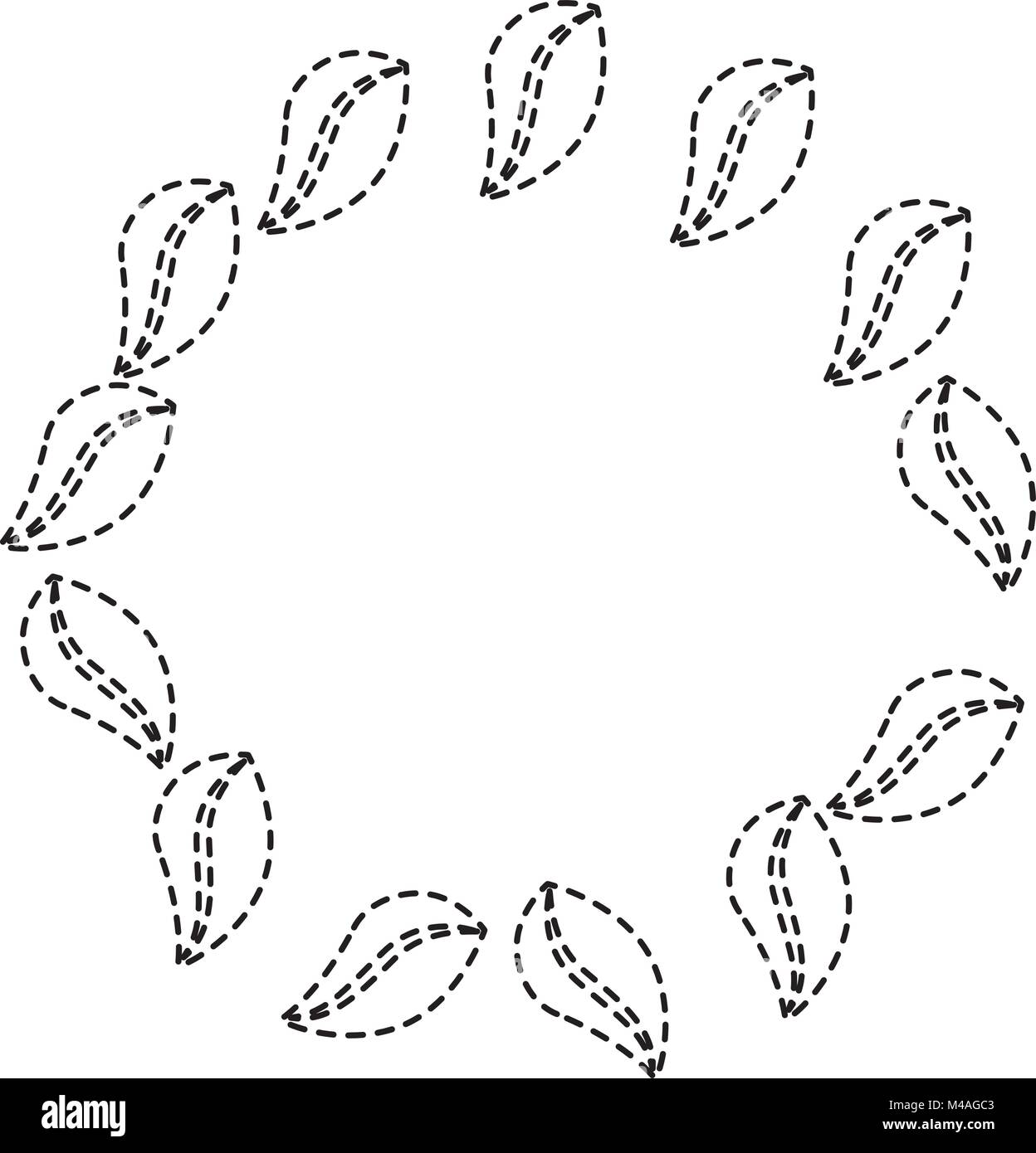 Border green leaves frame Black and White Stock Photos & Images - Alamy