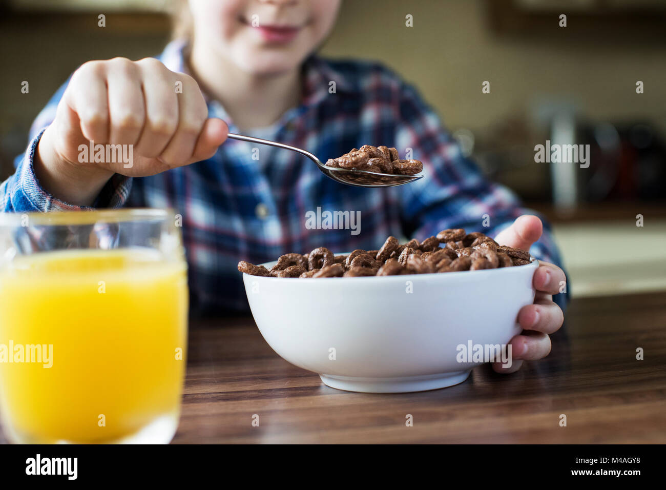 Child cereal eating sugar hi-res stock photography and images - Alamy