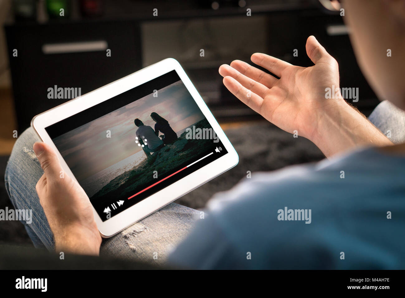 Loading icon rolling on video in an online movie streaming service. Bad ...