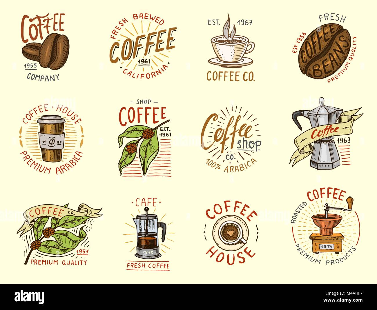 Coffee logos hi-res stock photography and images - Alamy