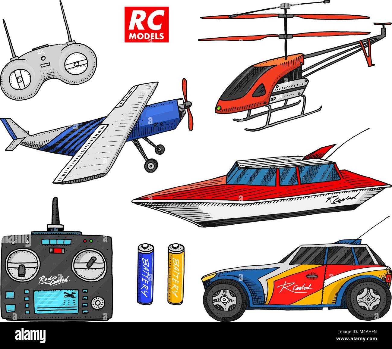 Rc Transport Remote Control Models Toys Design Elements For Emblems Boat Or Ship And Car Or
