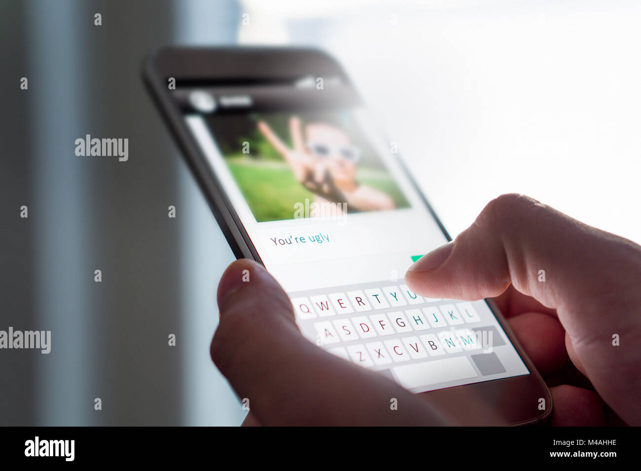 Cyber bullying, internet trolling and bad behavior online concept ...