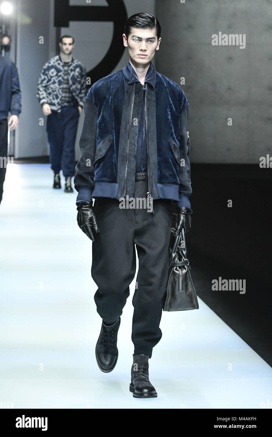 Milan Fashion Week Men's - Giorgio Armani - Catwalk Featuring: Model ...
