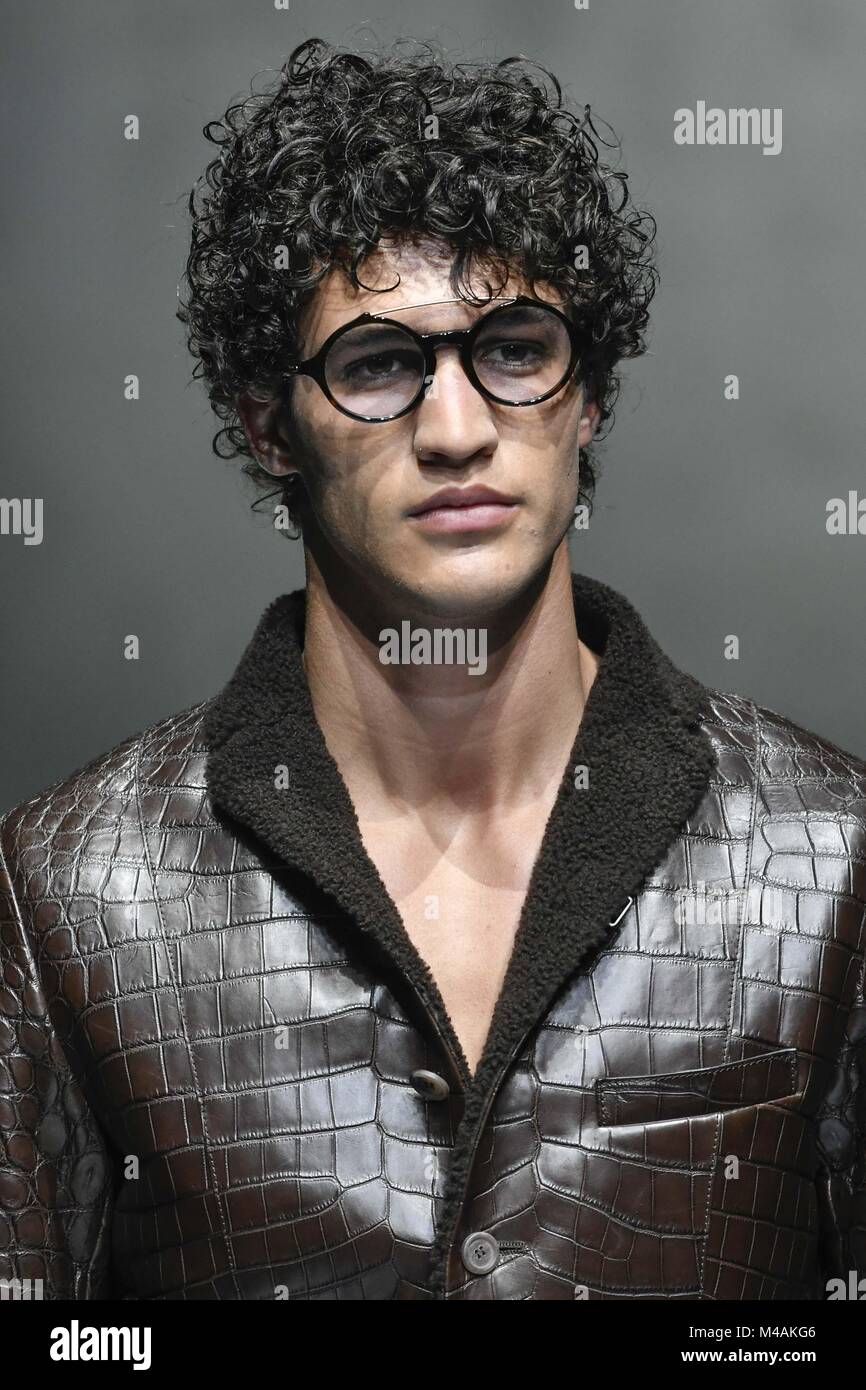 Milan Fashion Week Men's - Giorgio Armani - Catwalk Featuring: Model ...