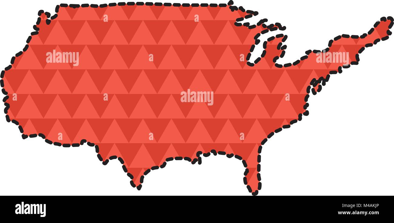 Dotted line map of the United States Stock Vector Image & Art - Alamy