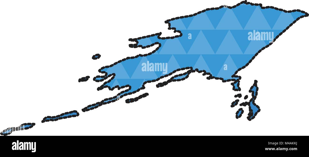 Dotted line map of Alaska Stock Vector Image & Art - Alamy
