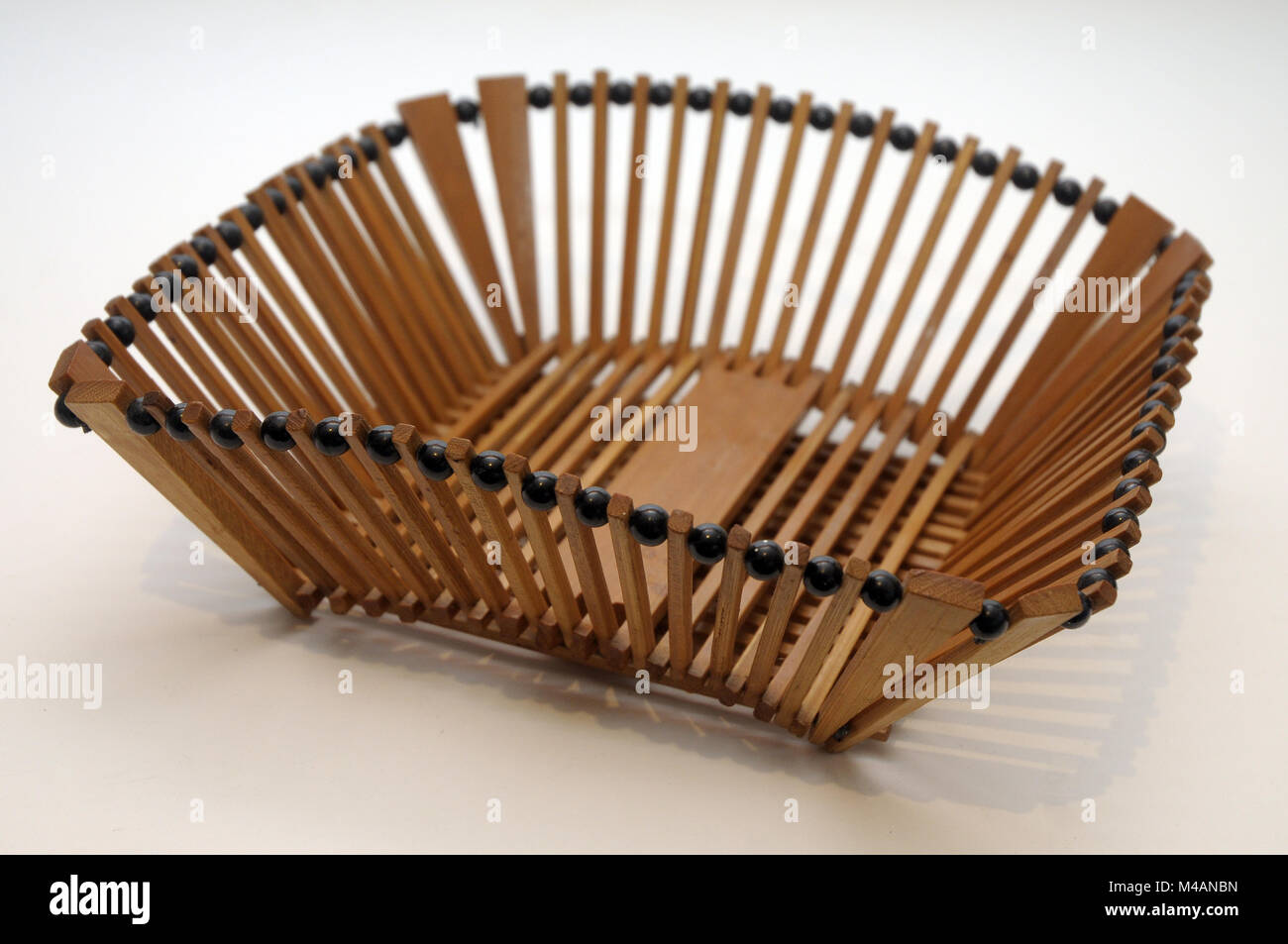 old vintage wooden bread basket, art deco Stock Photo - Alamy