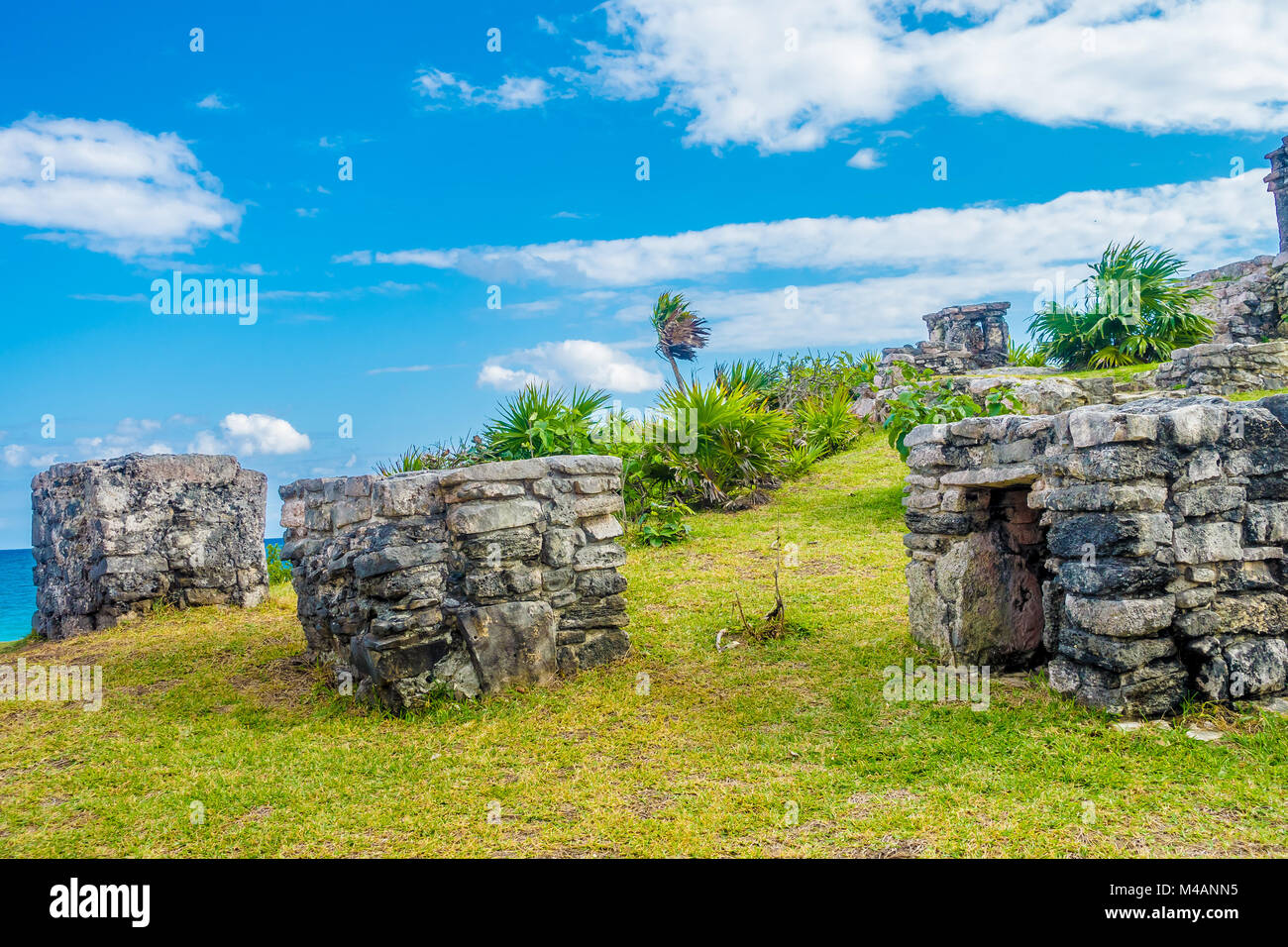 Mayan Ruins Besides Caribbean Sea. Riviera Maya, Traveling America ...