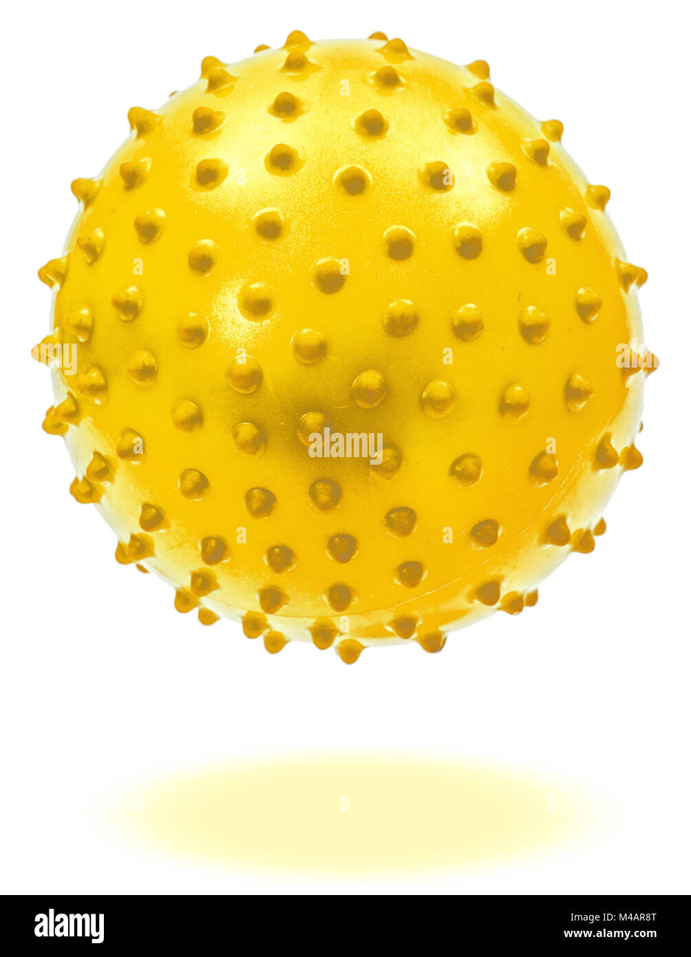 Children's yellow ball with shadow, isolated on white background Stock ...