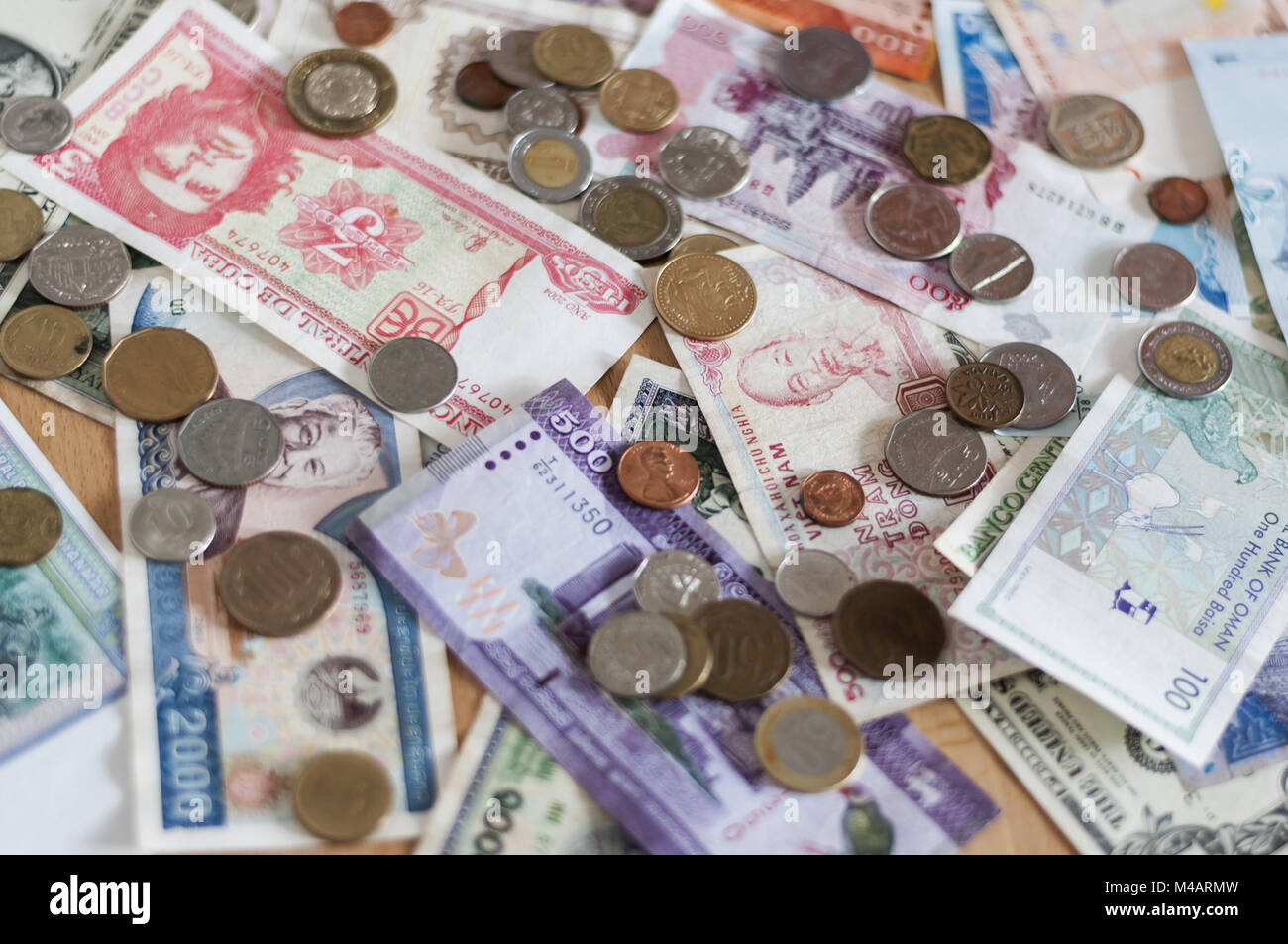 Banknotes and Coins Stock Photo - Alamy