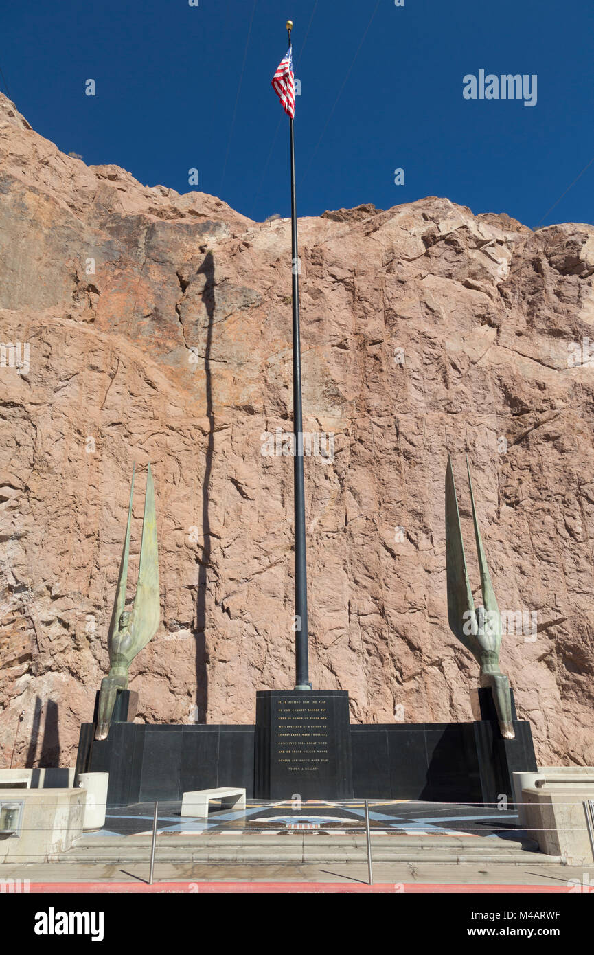 Dedication monument at Hoover Dam,Nevada, USA Stock Photo - Alamy