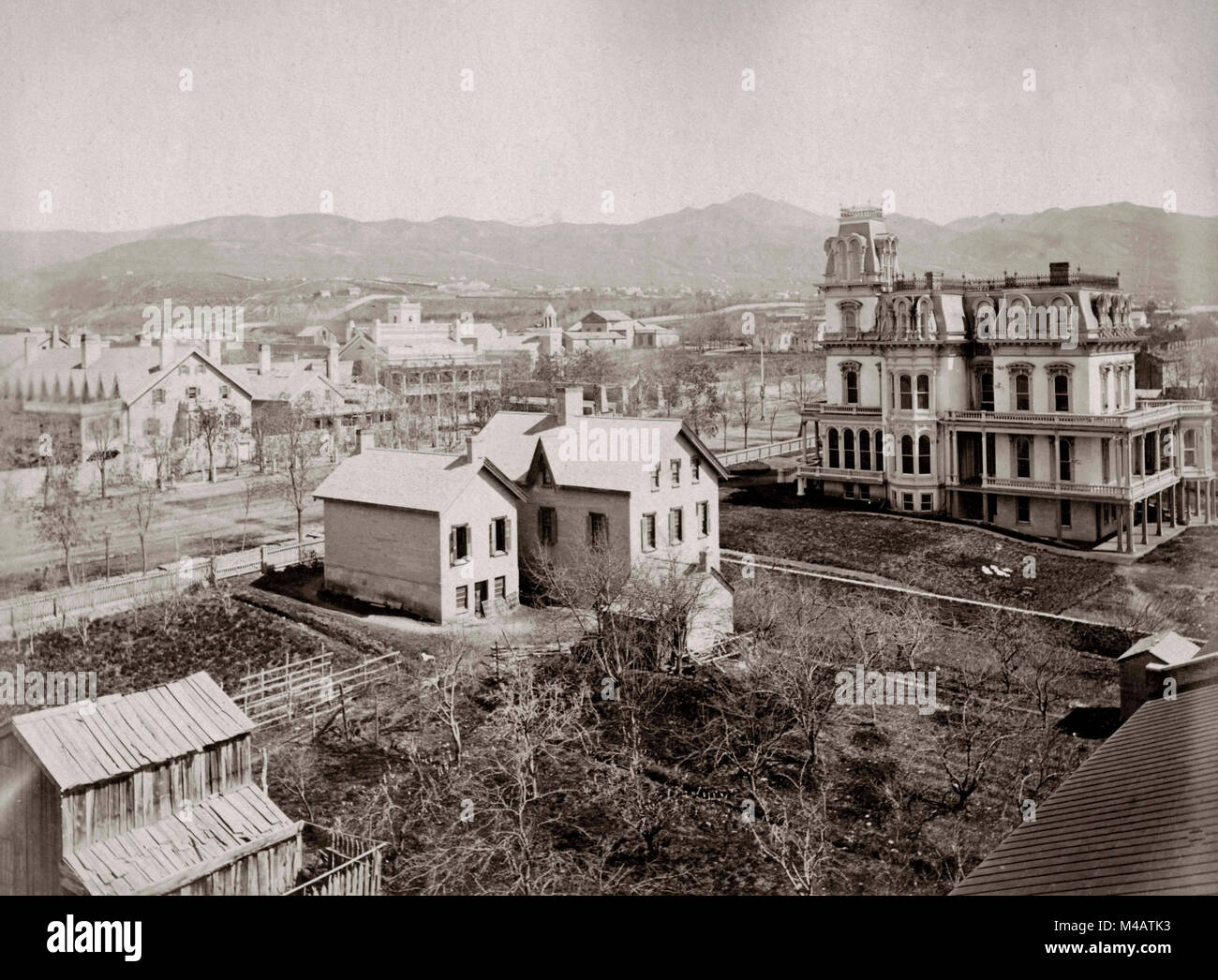 Salt Lake city Utha c.1890 - Brigham Young house Stock Photo - Alamy